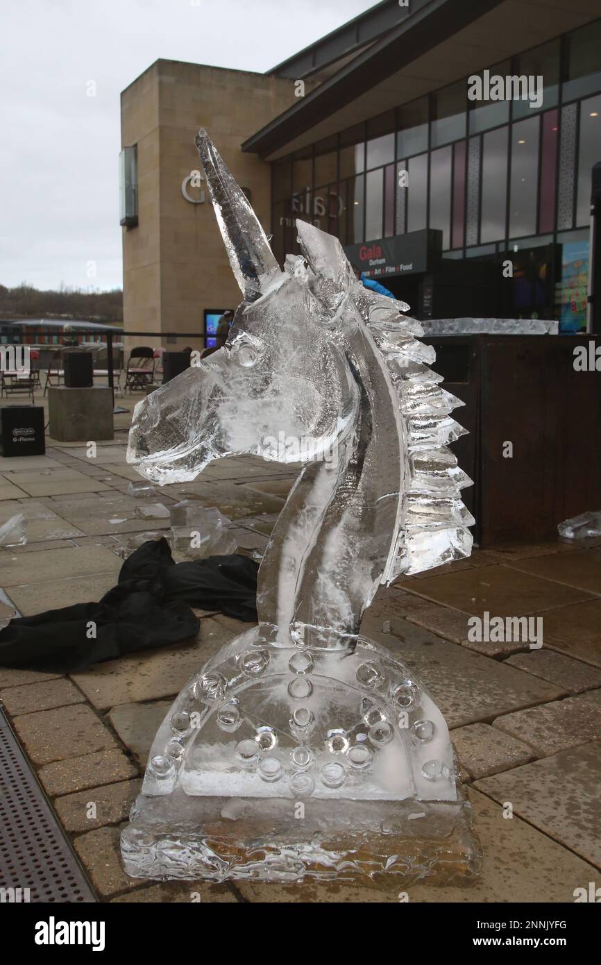 Durham, UK. 25th Feb 2023. Ice Sculptures in the Steampunk theme taking ...