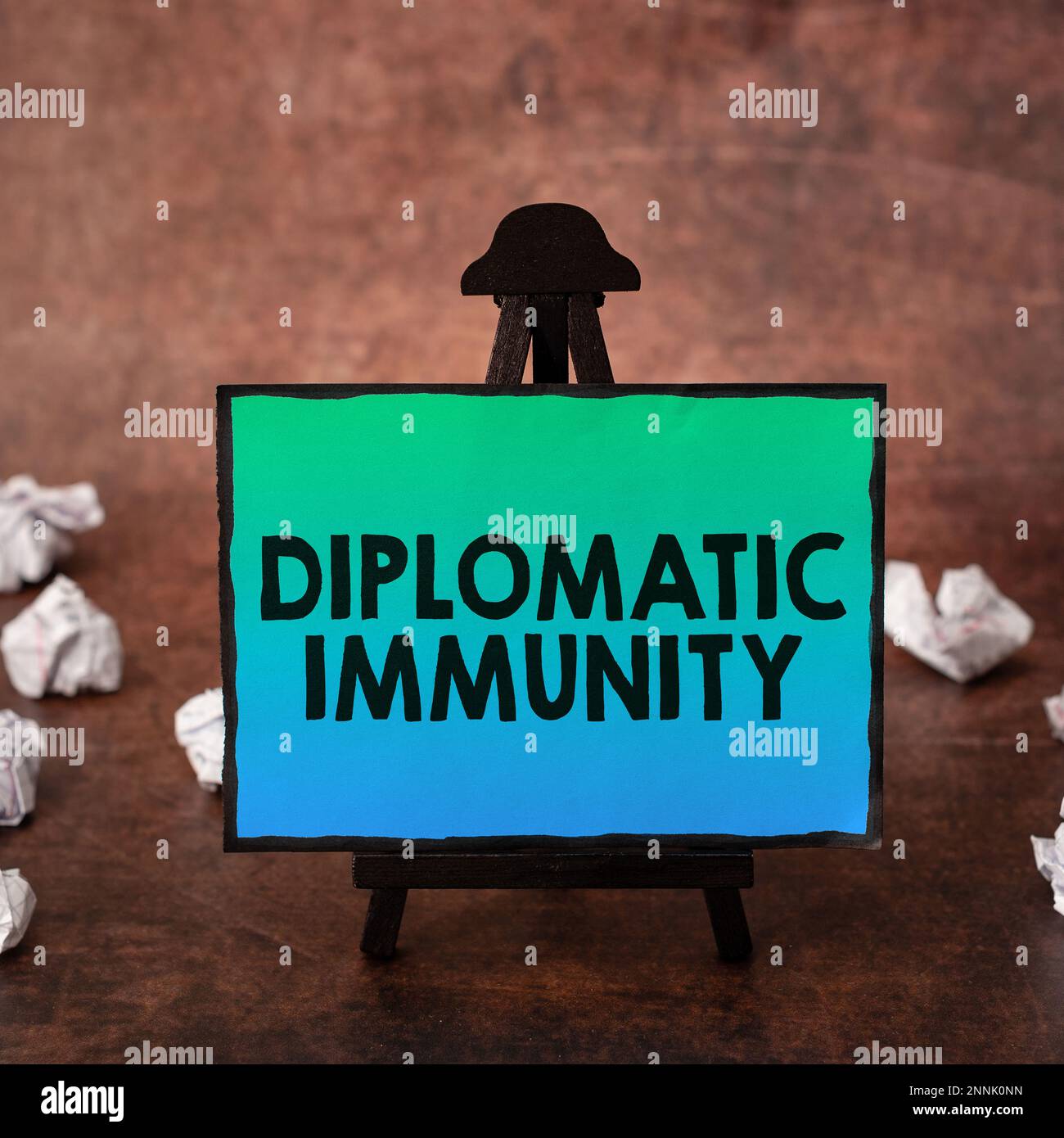 Writing displaying text Diplomatic Immunity. Concept meaning law that ...
