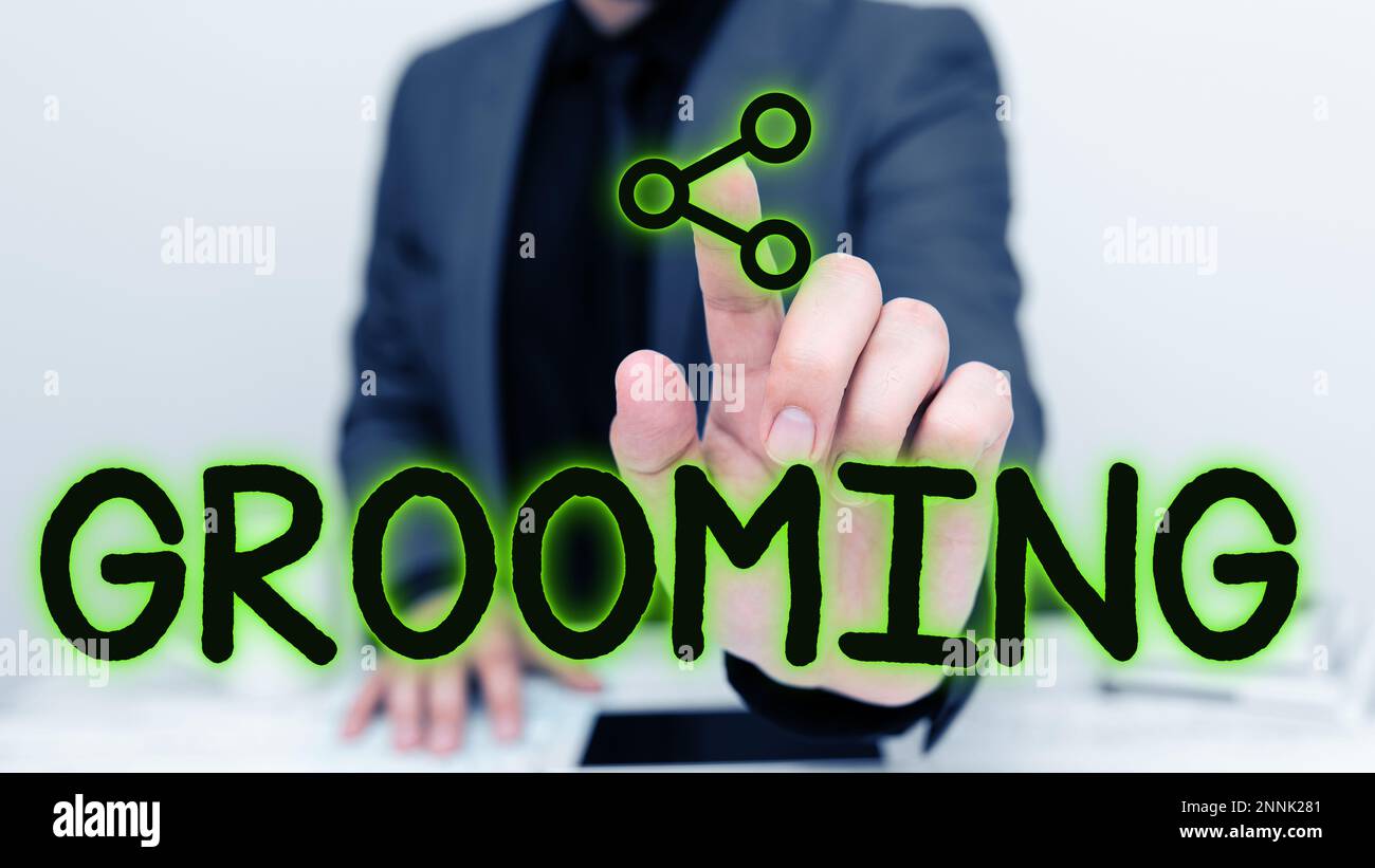 Text showing inspiration Grooming. Concept meaning hygienic care and ...