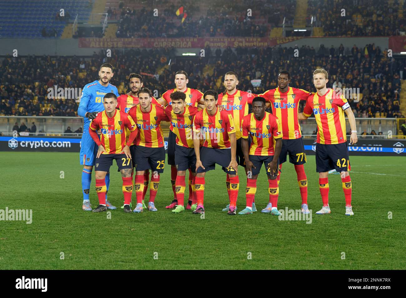 Lecce, Italy. 25th Feb, 2023. US Lecce Team during US Lecce vs US ...