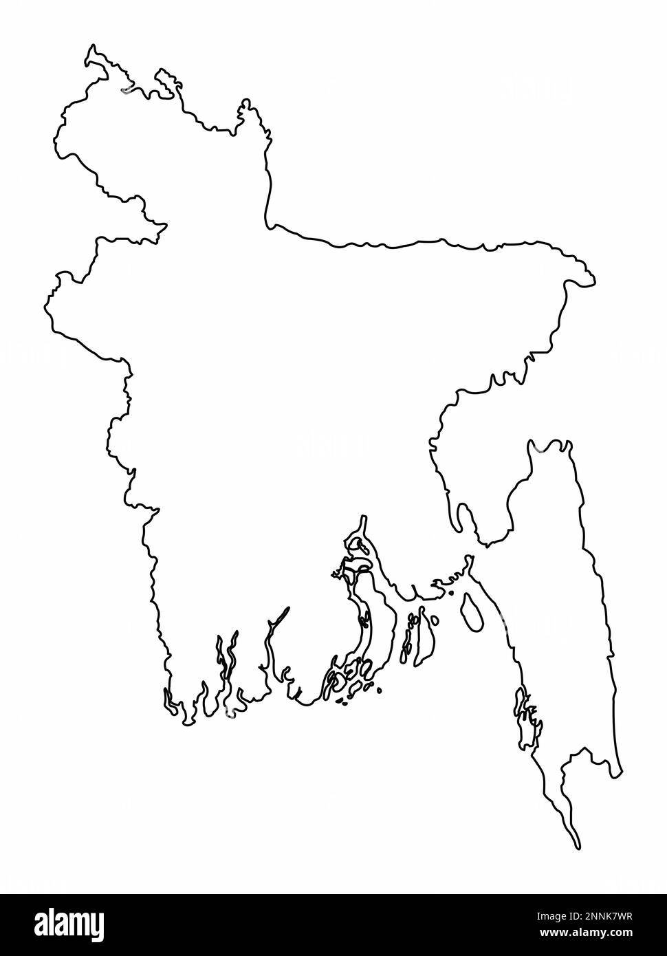 Bangladesh outline map isolated on white background Stock Vector Image ...