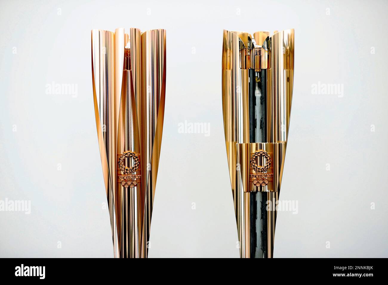 A cross section of the torch(R) is pictured in Tokyo on March 24, 2021 ...