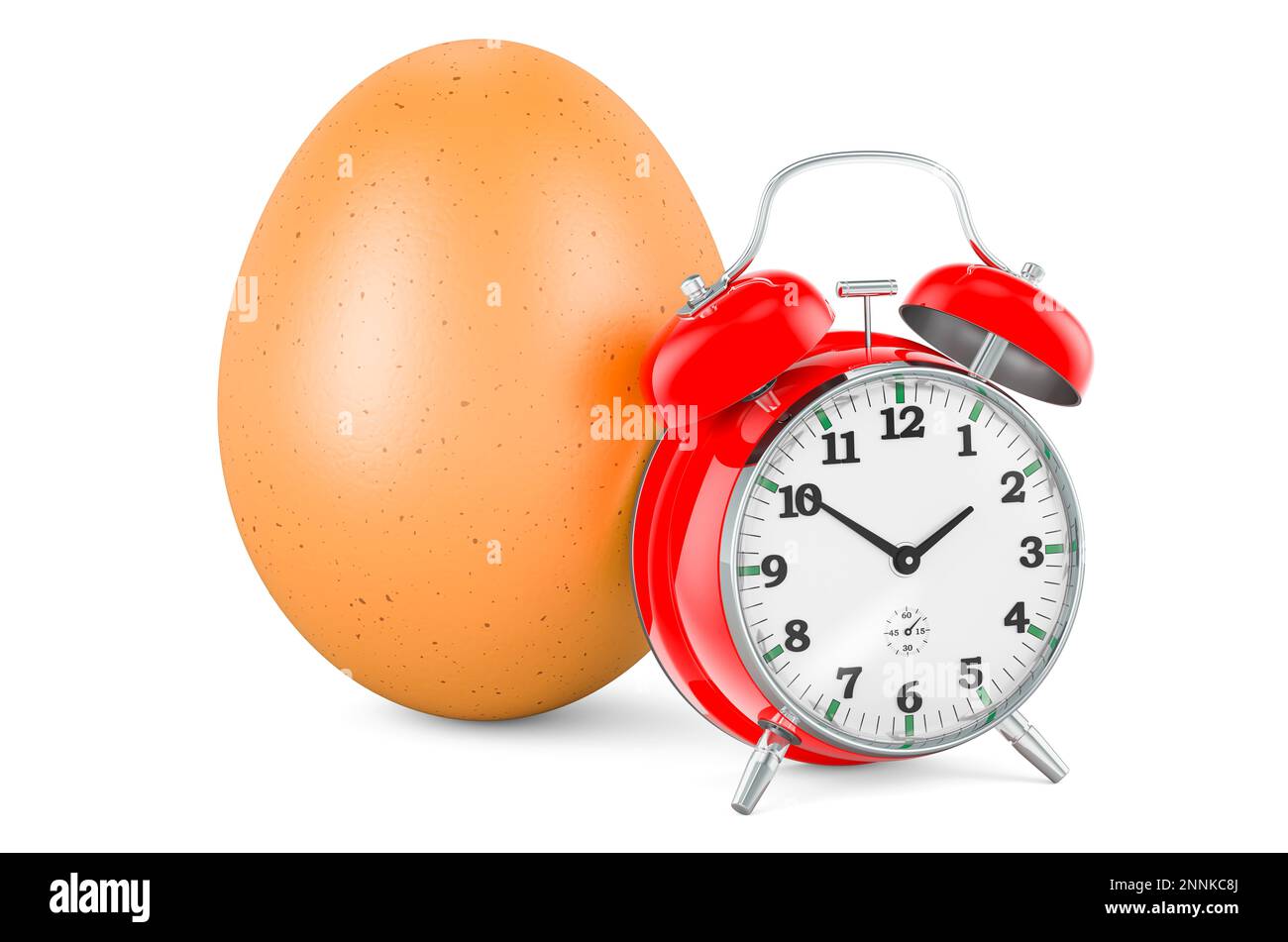 Egg with alarm clock, 3D rendering isolated on white background Stock ...