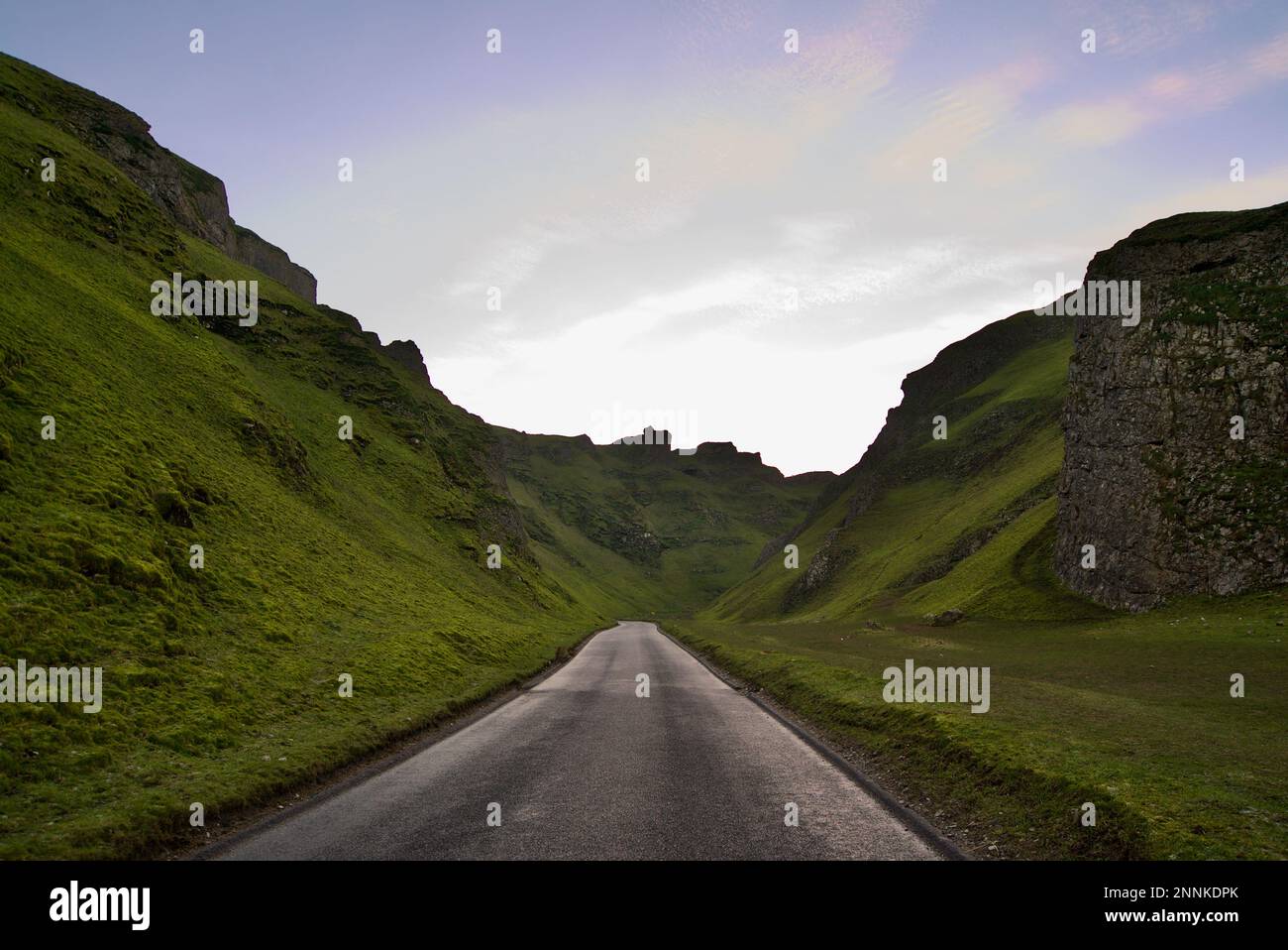 Winnats Pass, a road (hill pass and limestone gorge) in the Peak ...
