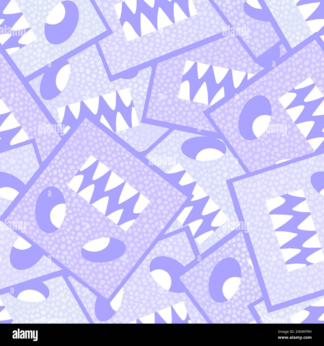 Cartoon geometric aliens seamless monster square pattern for wrapping ...