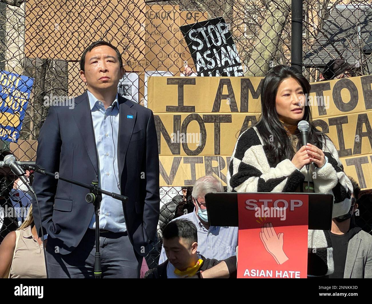 Photo by: STRF/STAR MAX/IPx 2021 3/21/21 Andrew Yang and hise wife ...