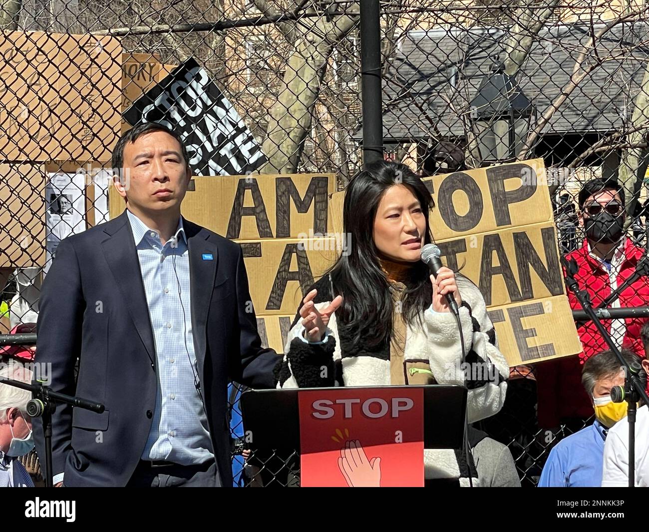 Photo by: STRF/STAR MAX/IPx 2021 3/21/21 Andrew Yang and hise wife ...