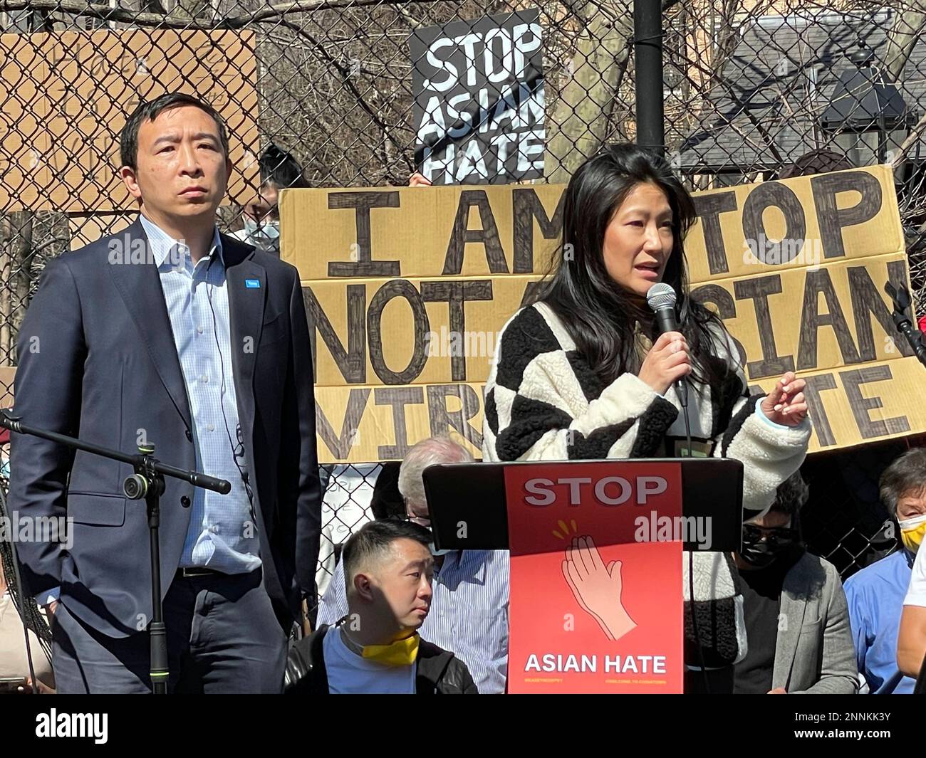 Photo by: STRF/STAR MAX/IPx 2021 3/21/21 Andrew Yang and hise wife ...