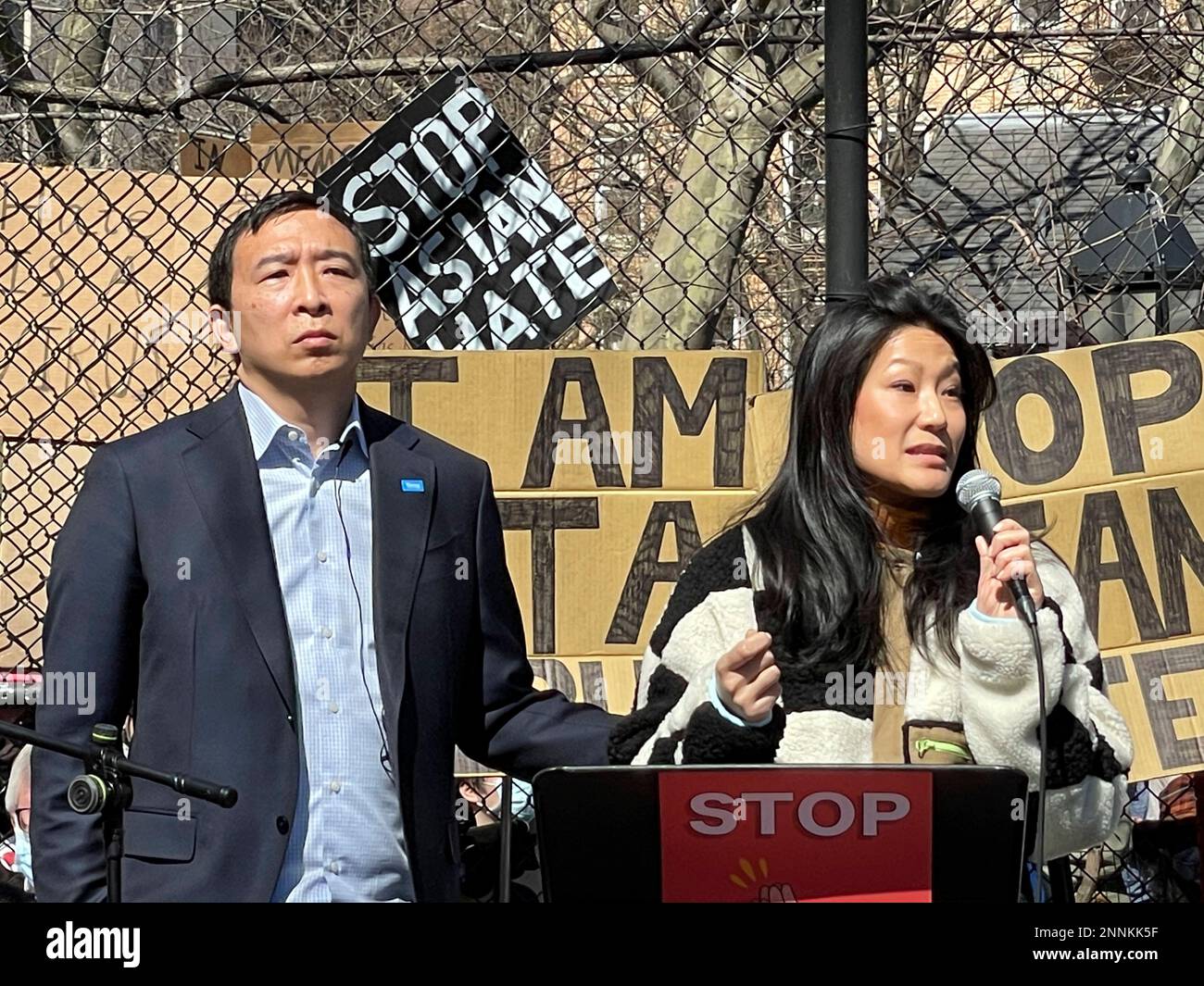 Photo by: STRF/STAR MAX/IPx 2021 3/21/21 Andrew Yang and his wife ...