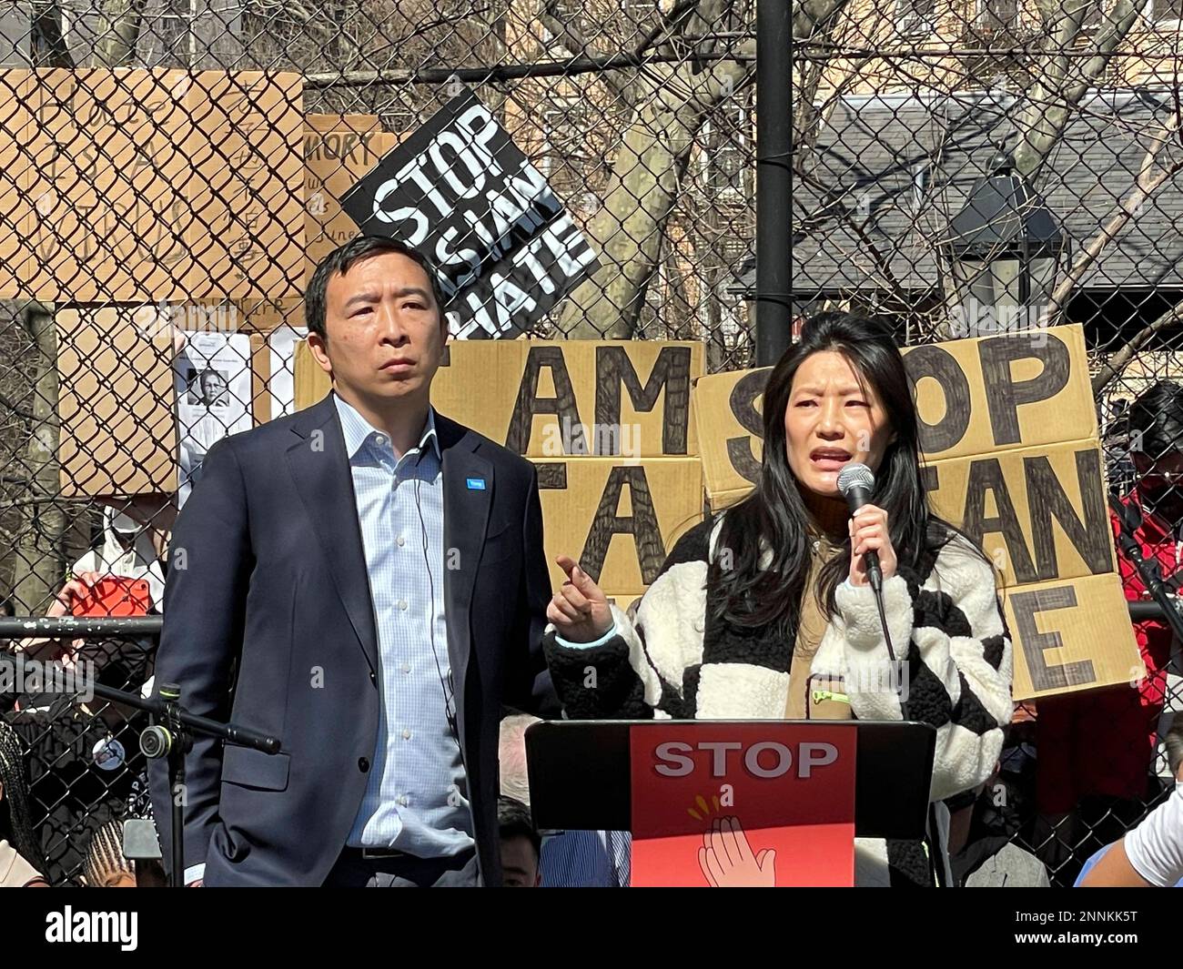 Photo by: STRF/STAR MAX/IPx 2021 3/21/21 Andrew Yang and hise wife ...