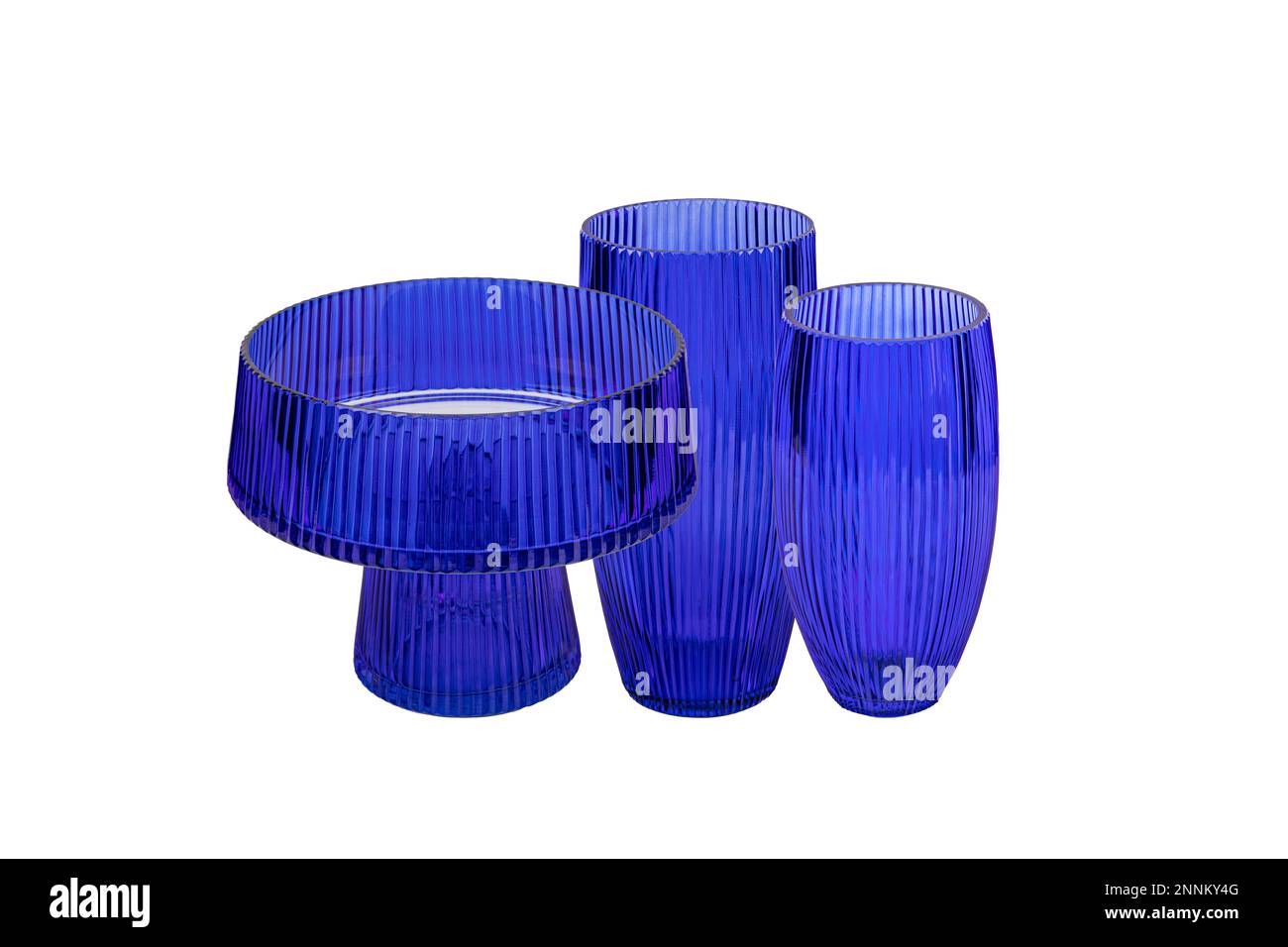 Handmade colored glass vases. Set of various hand painted glass bottles ...