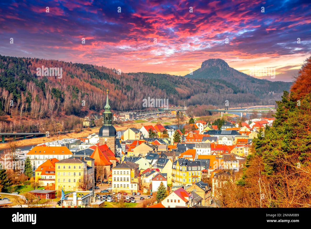 Germany bad schandau elbe sunset hi-res stock photography and images ...