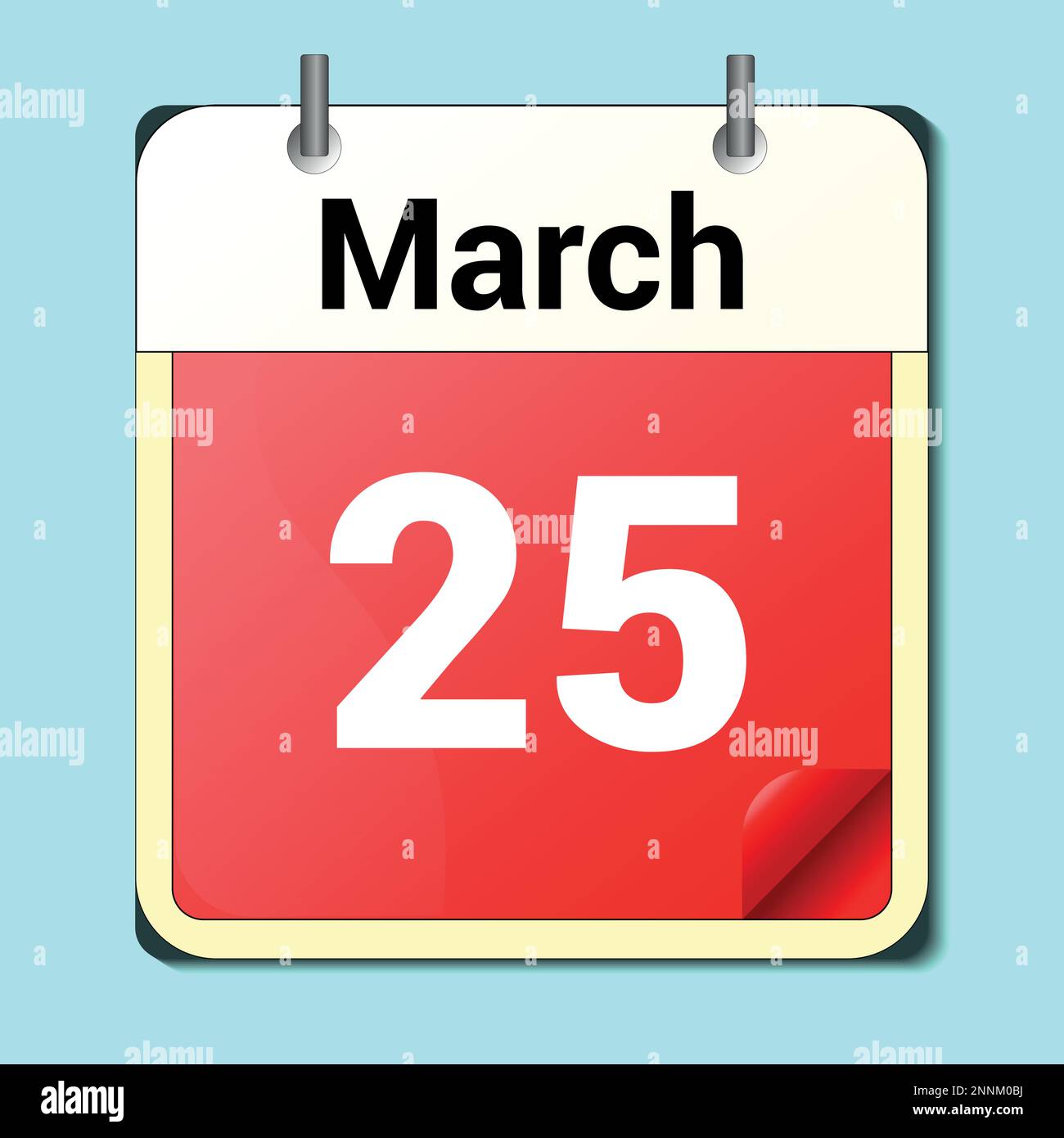 day on the calendar, vector image format, March 25 Stock Vector Image ...