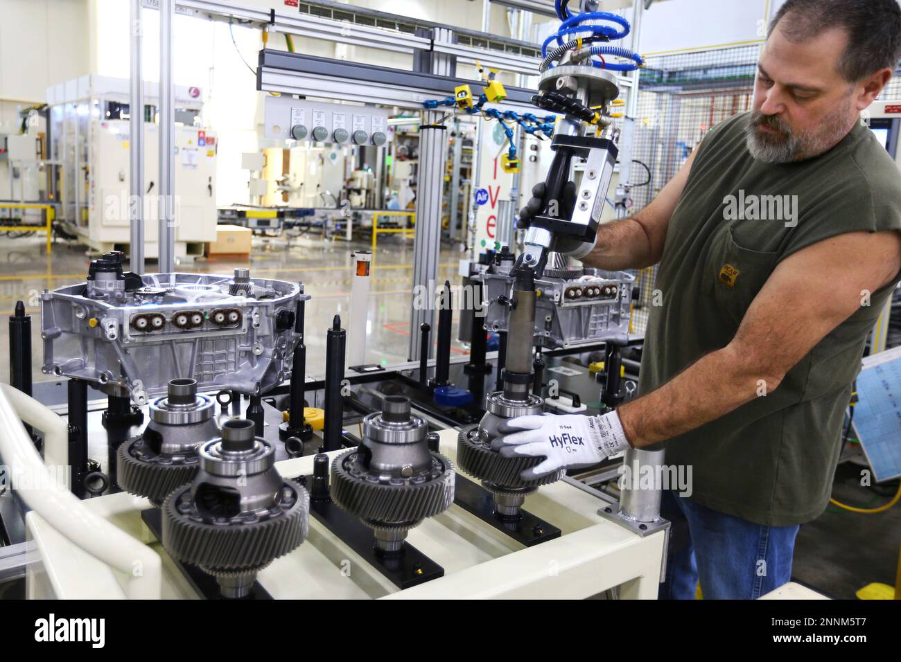William Myers works the assembly line on the Hybrid Transmission at the ...