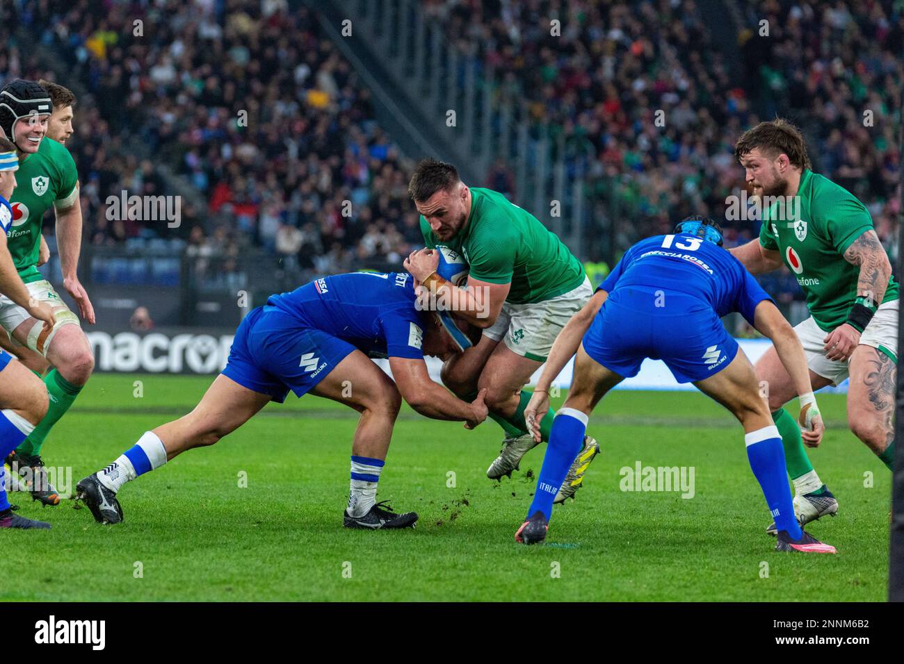 Rome, Italy. 25 Feb 2023. Action from the match. Italy vs Ireland, Six ...