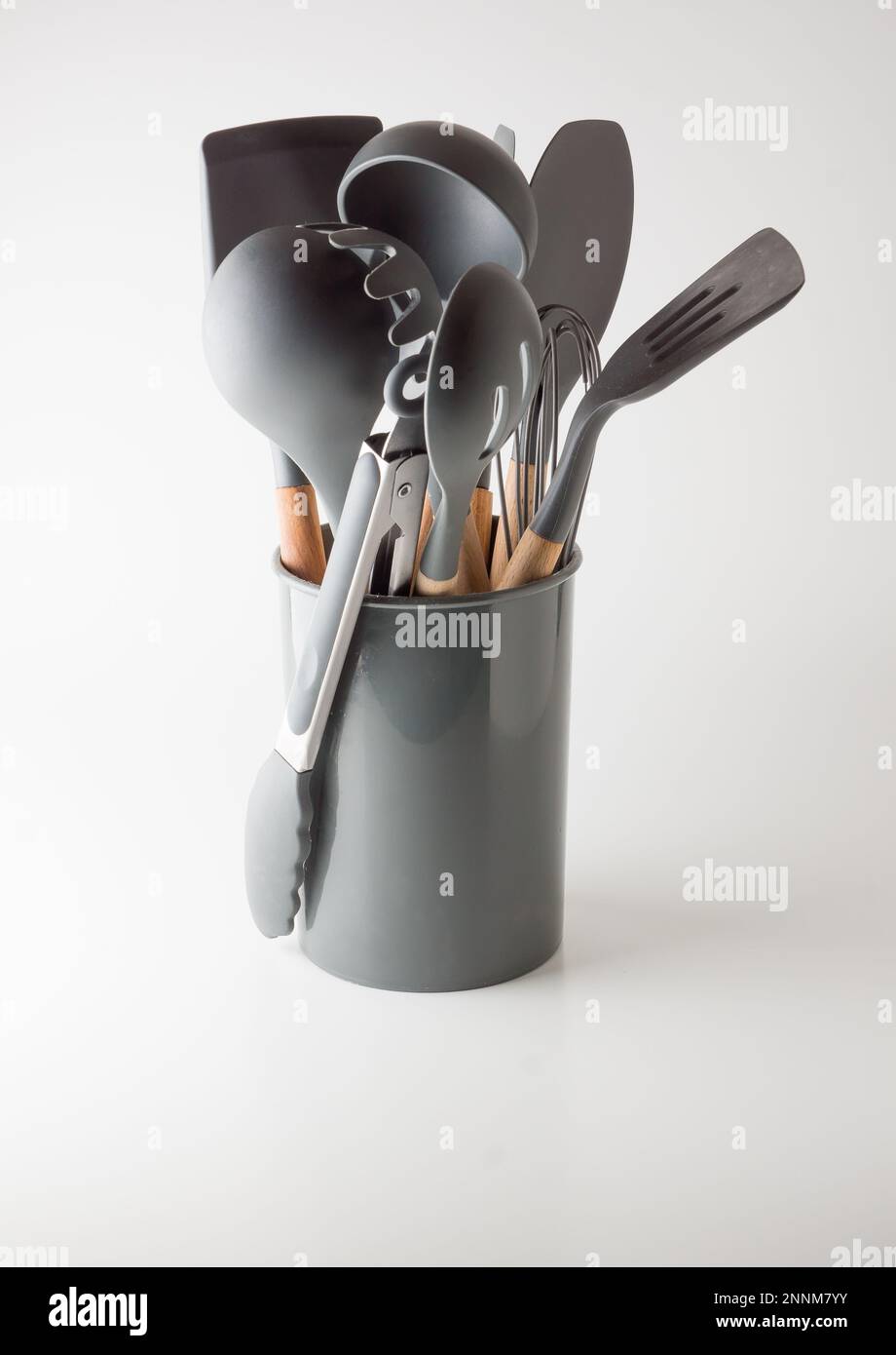 set of kitchen utensils isolated on white background Stock Photo - Alamy