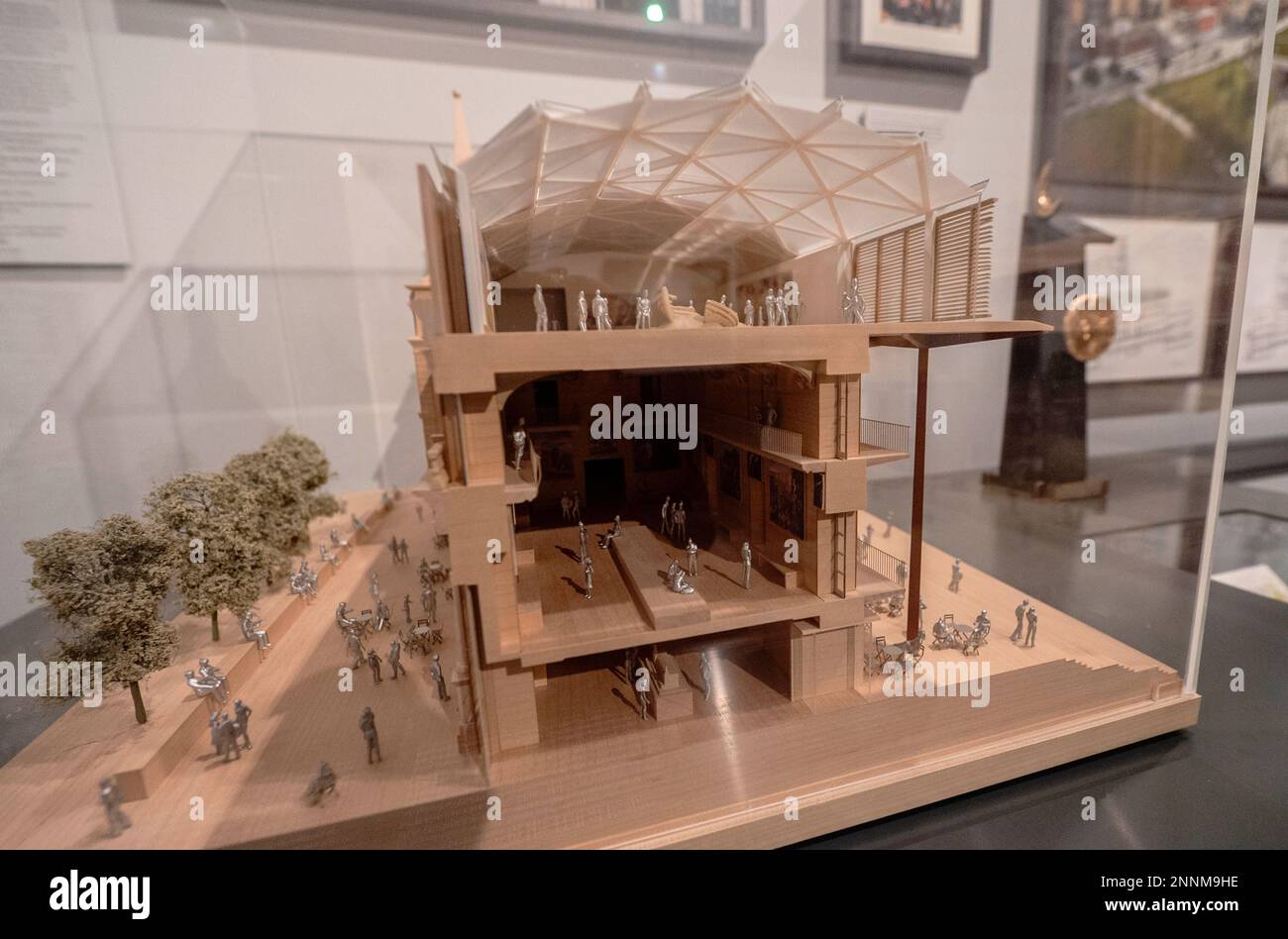 A model of the Prado Museum, in one of the rooms that the gallery has ...