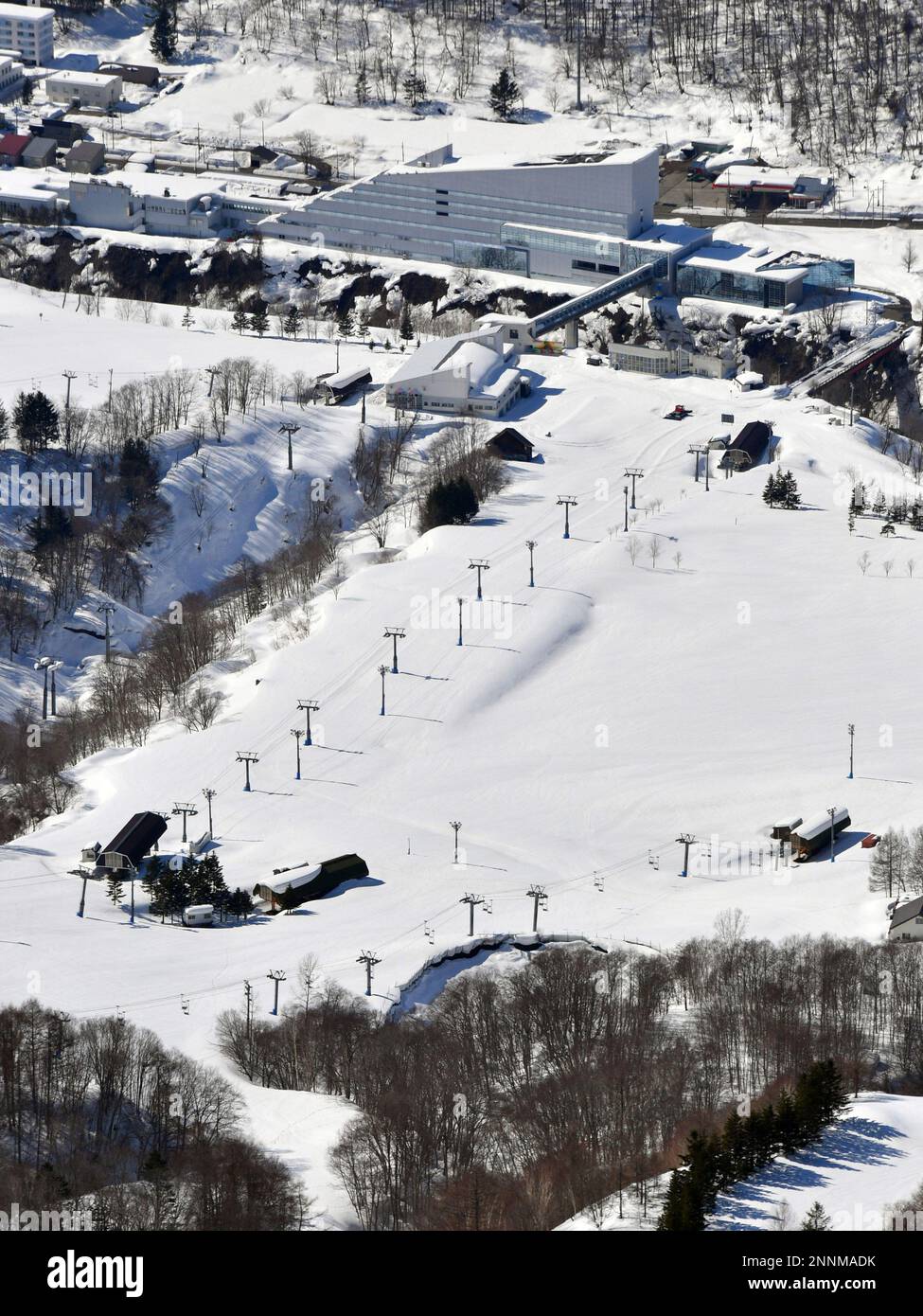 An aerial photo shows Hotel, SPA & SKI Resort "Mount Racey" which was ...