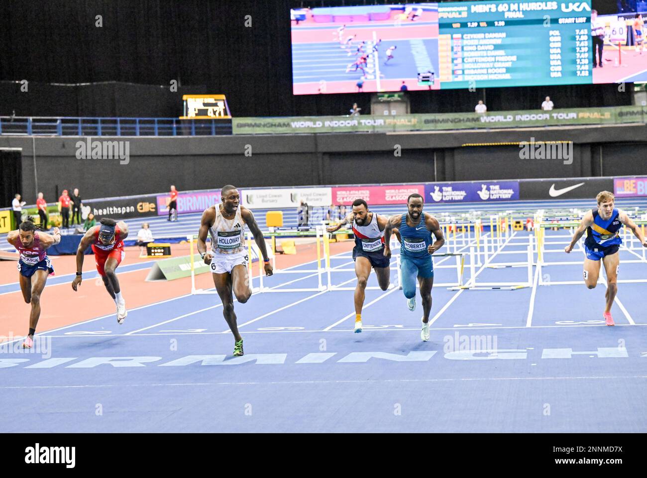 Birmingham, UK, 25 February 2023. Grant HOLLOWAY (USA) Wins the Mens ...