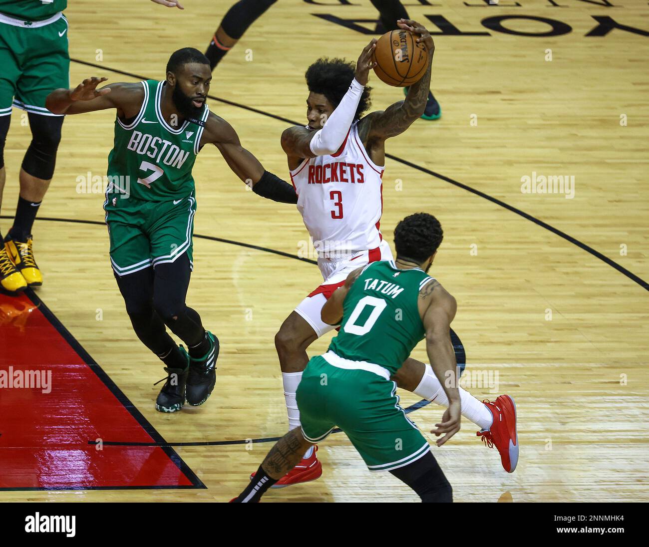 Houston Rockets guard Kevin Porter Jr. (3) attempts to drive the ball ...