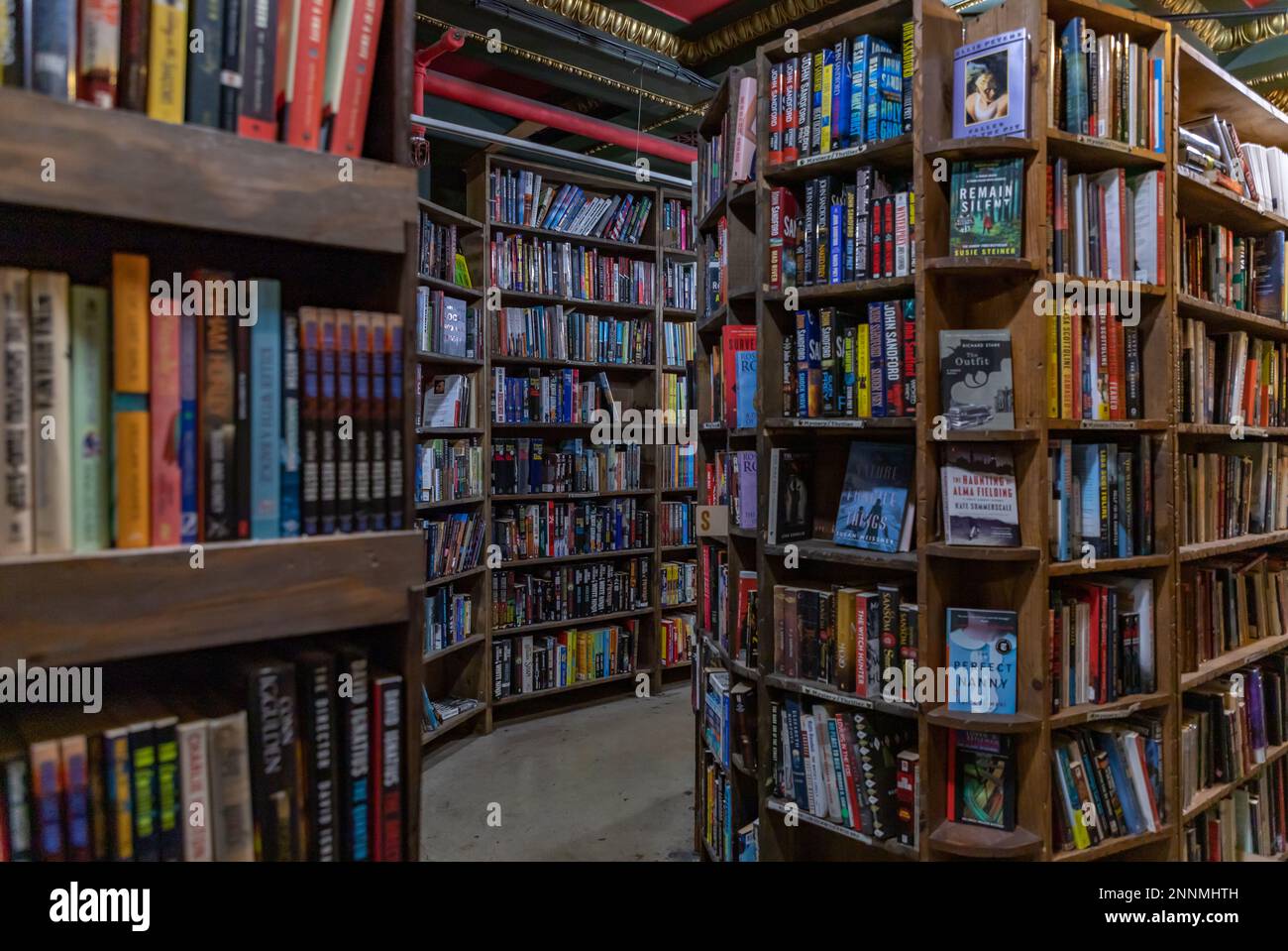 A picture of multiple bookshelves inside The Last Bookstore Stock Photo ...