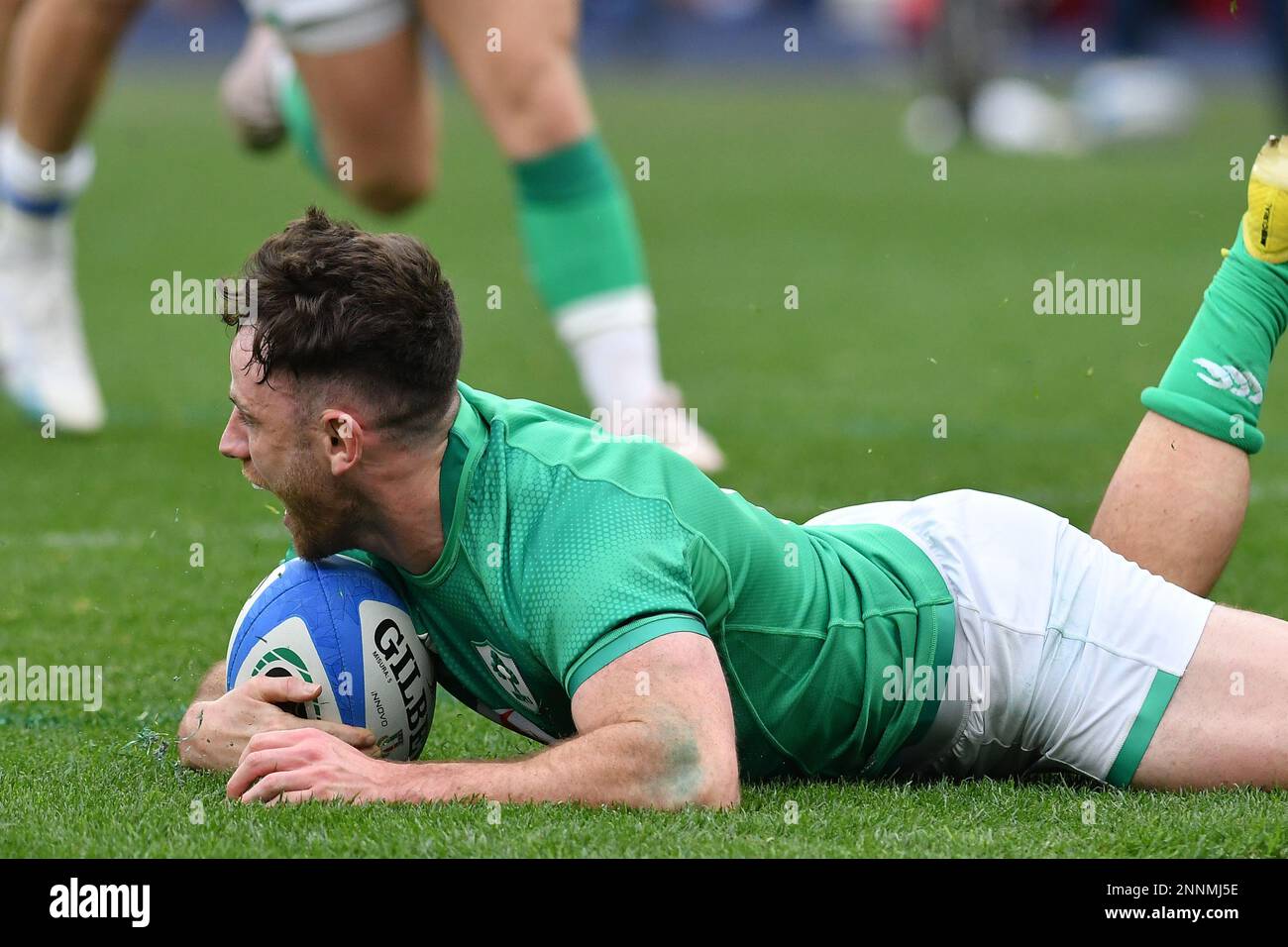 Rome, Italy. 25th Feb 2023. Hugo Keenan of Ireland Try scored during 6 ...