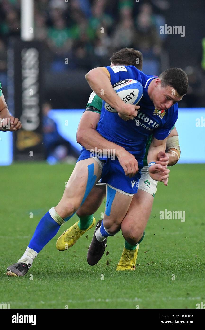 Rome, Italy. 25th Feb 2023. Paolo Garbisi of Italy during 6 Nations ...