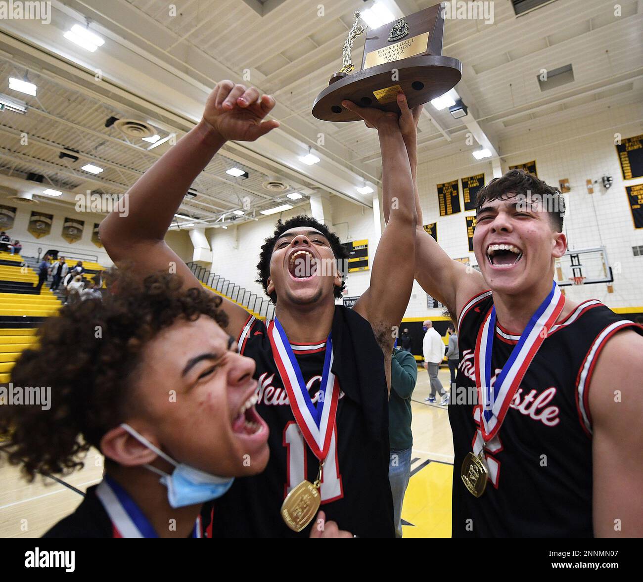 New Castle's Anthony Lane, Sheldon Cox and Donald Cade, from left ...