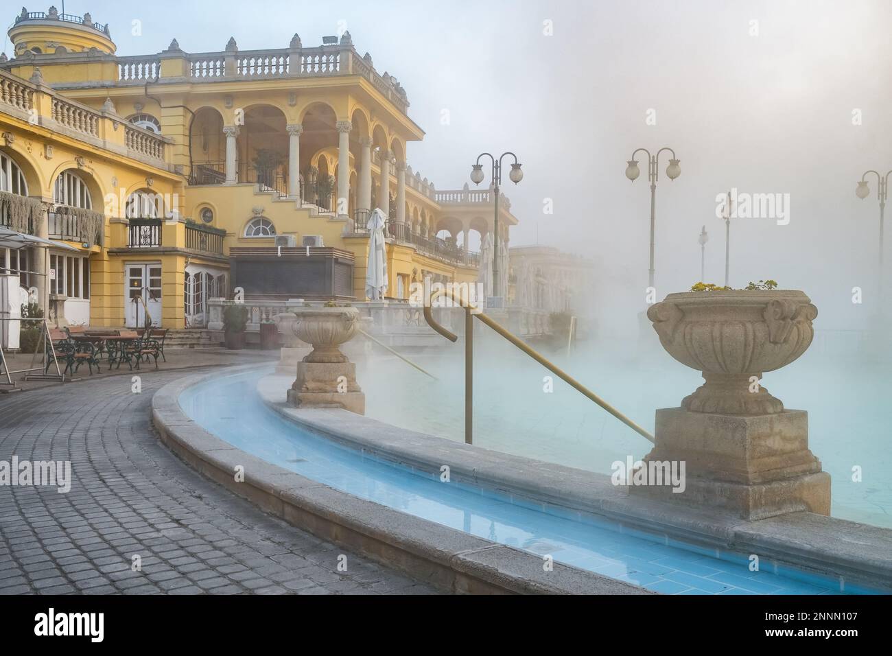 Szechenyi Baths in Budapest in winter, Hungary Stock Photo - Alamy