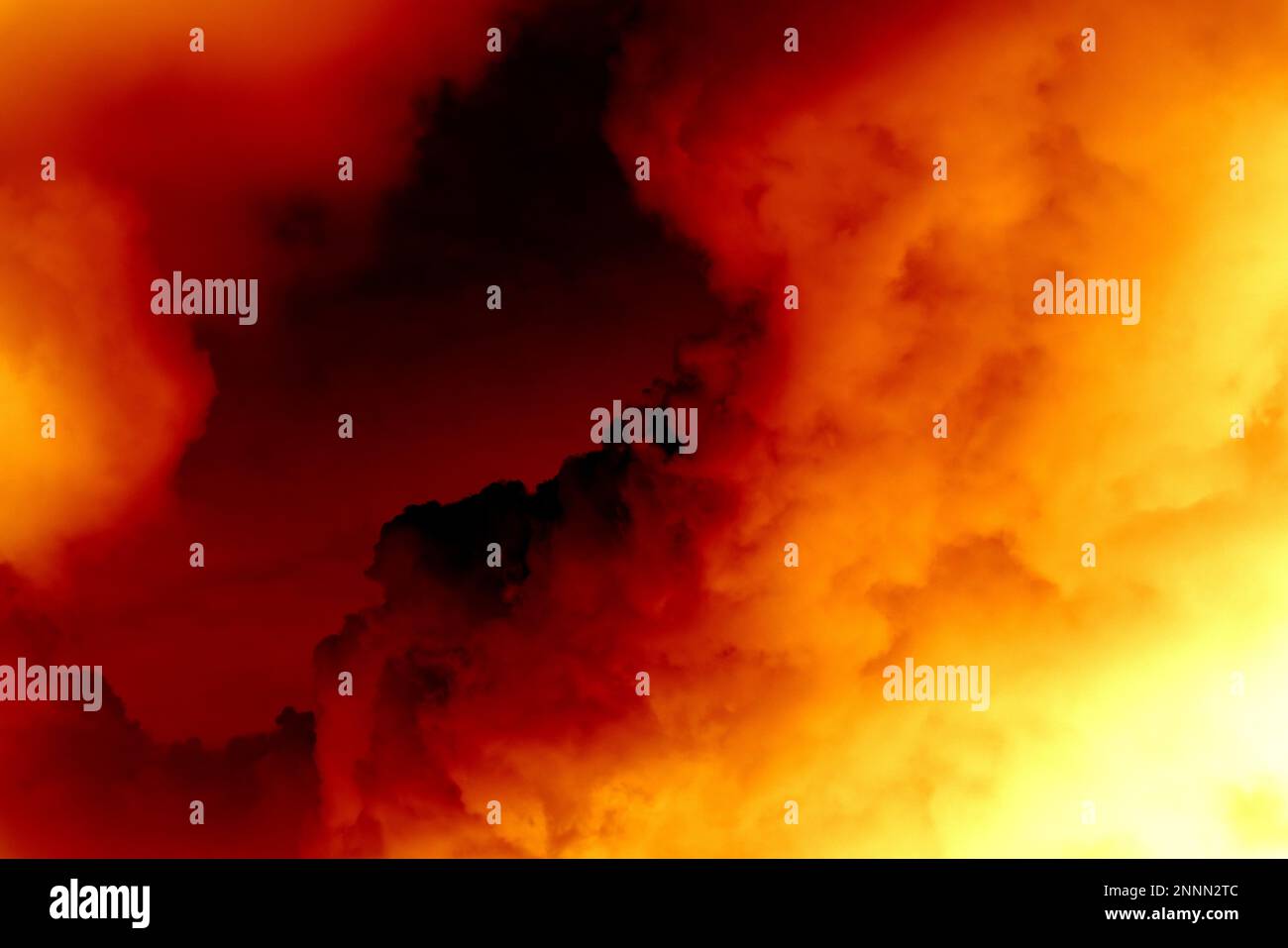 Abstract dramatic background in red and yellow colors. Color negative ...