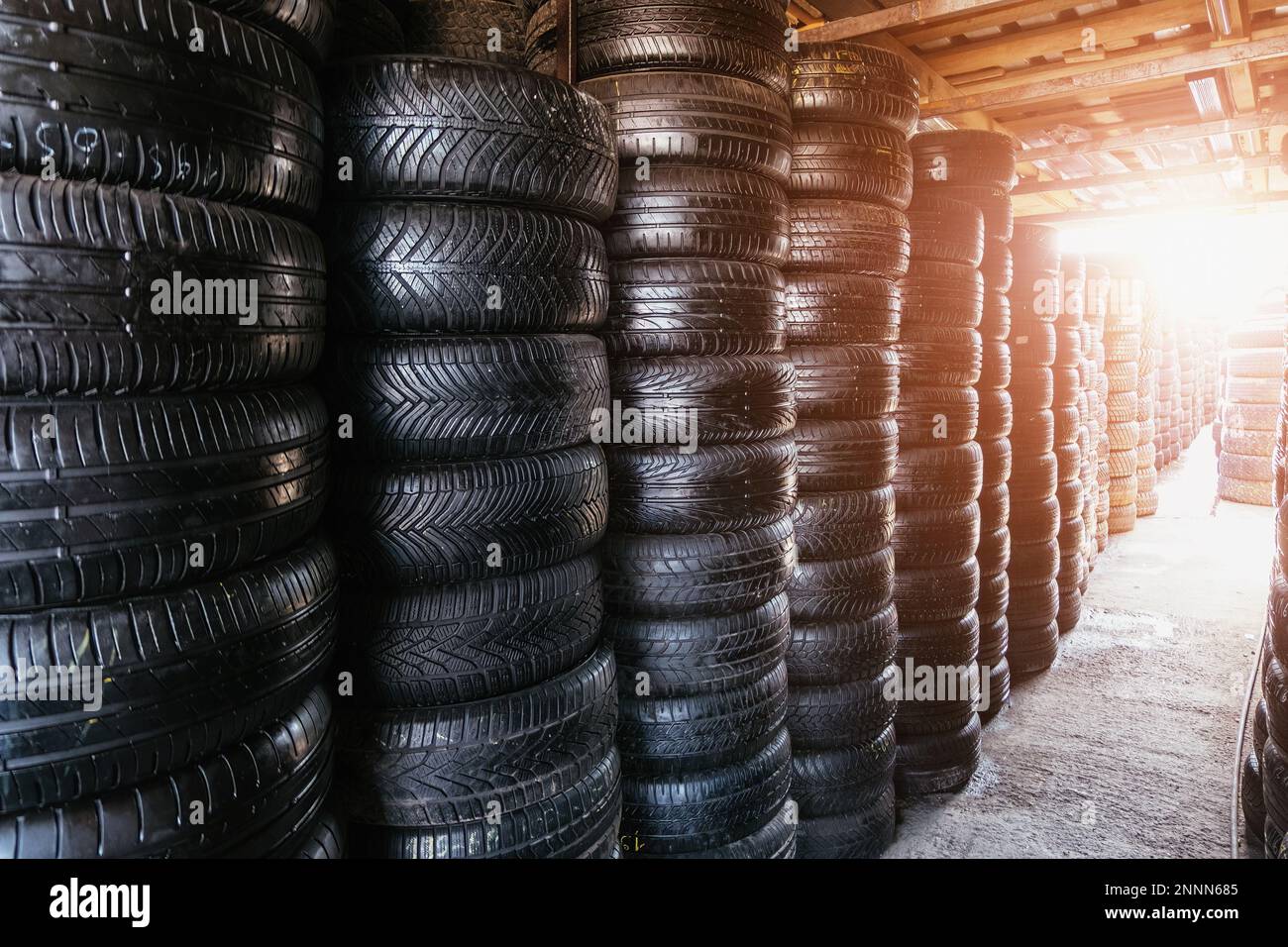 Stack tires warehouse hi-res stock photography and images - Alamy