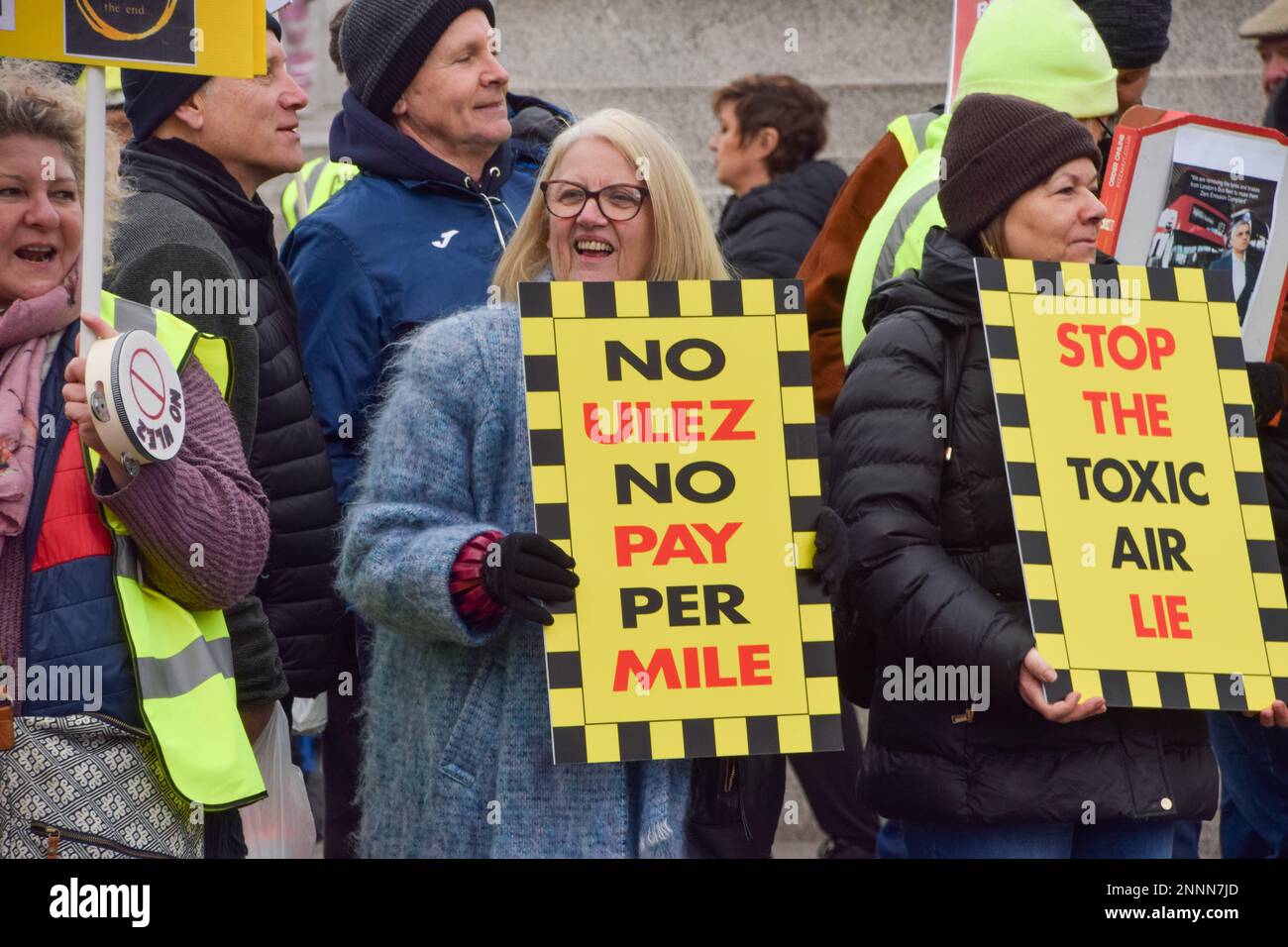 London, England, UK. 25th Feb, 2023. A group of demonstrators gathered ...
