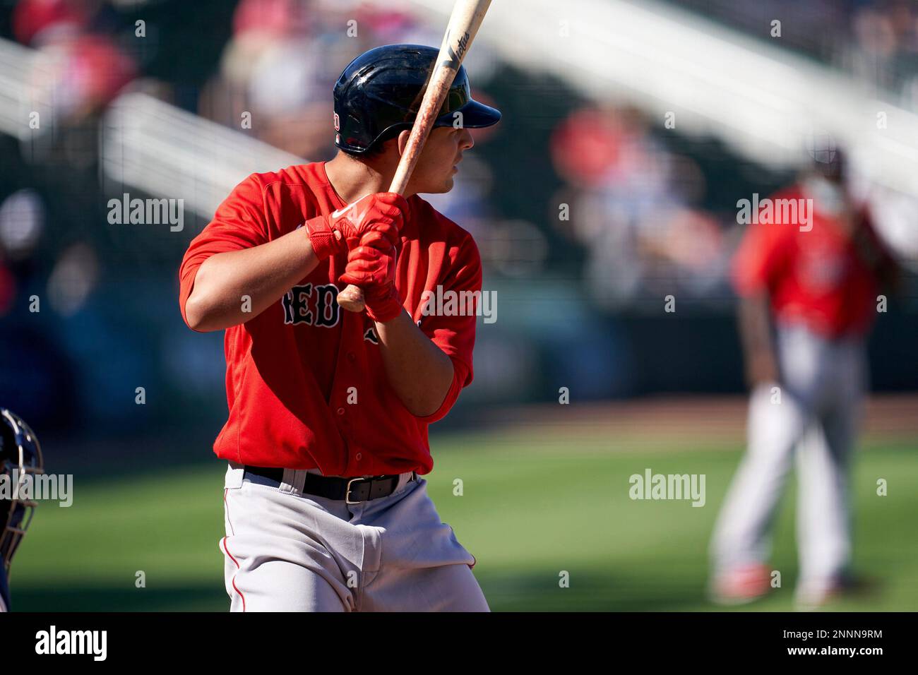 Boston Red Sox Nick Yorke (80) bats during a Major League Spring ...