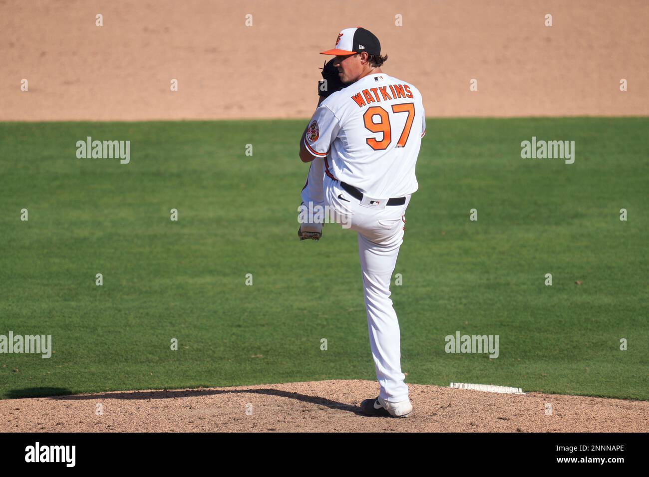 Baltimore Orioles pitcher Spenser Watkins (97) during a Major League ...