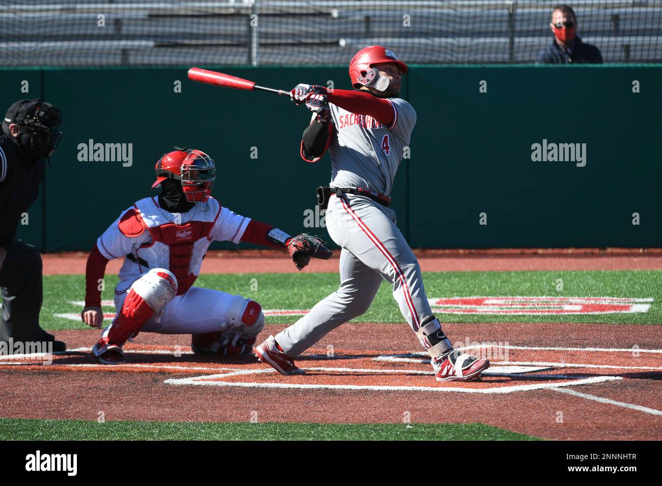 Sacred Heart University Pioneers outfielder Isiah Daubon (4) during ...