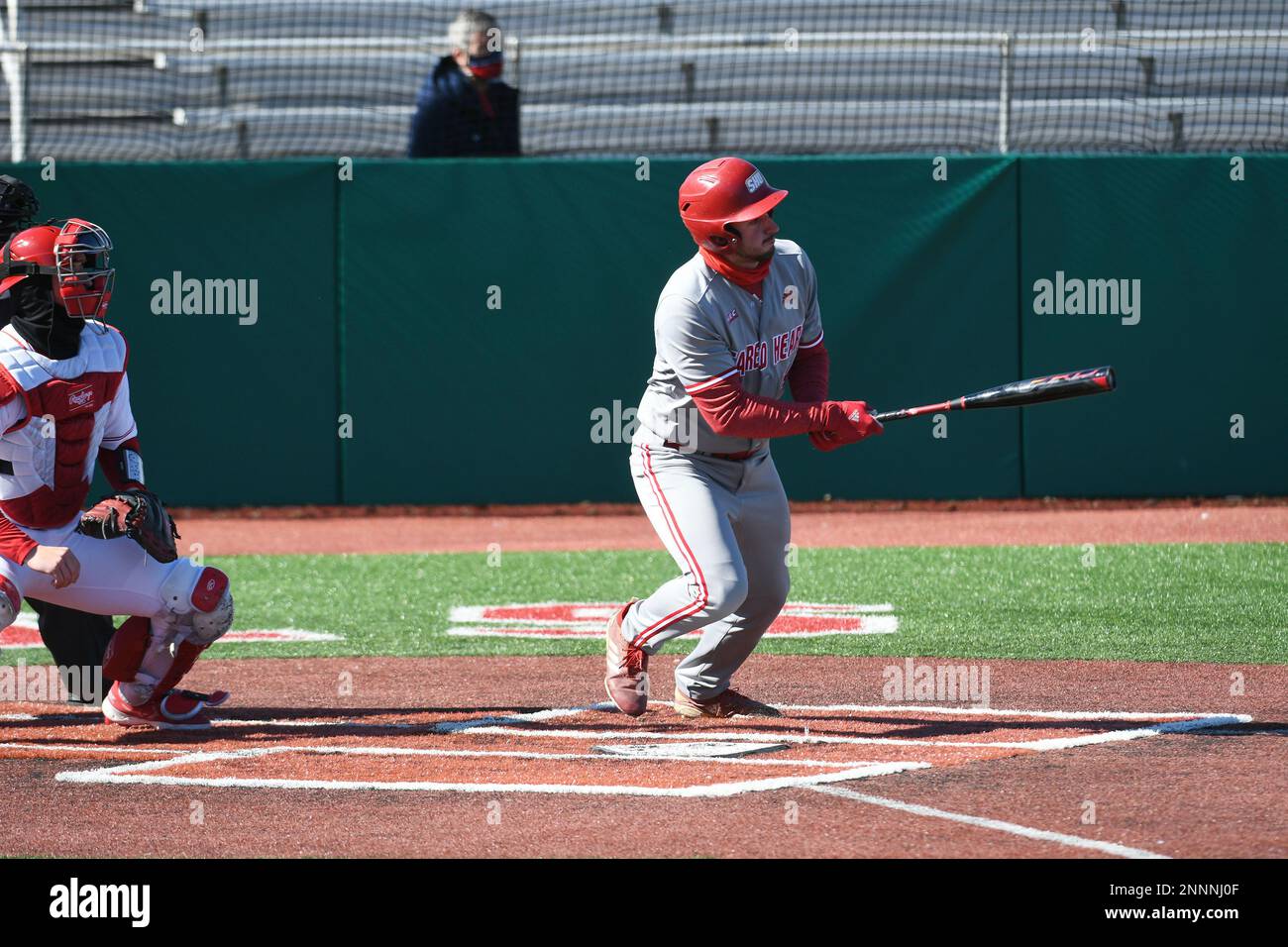 Sacred Heart University Pioneers infielder Austin Markman (14) during ...