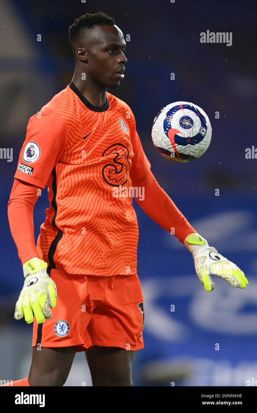 Chelsea's goalkeeper Edouard Mendy in action during the English Premier ...