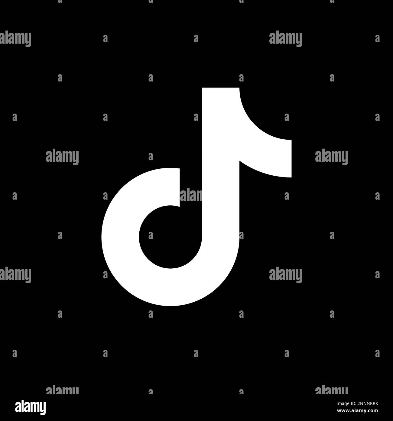 TikTok social media app icon. Black silhouete square shape vector ...