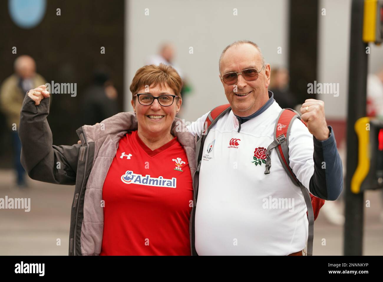 Wales and England fans enjoying the atmosphere in Cardiff before the ...