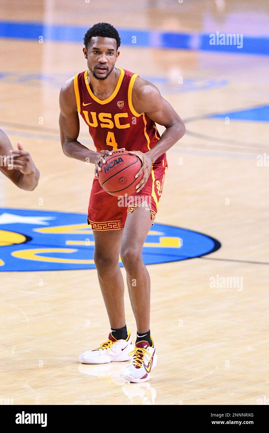LOS ANGELES, CA - MARCH 06: USC Trojans forward Evan Mobley (4) looks ...