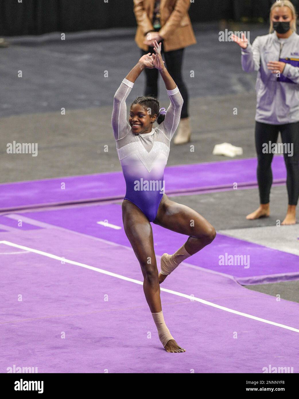 March 5, 2021: LSU's Kiya Johnson performs during her perfect 10 floor ...