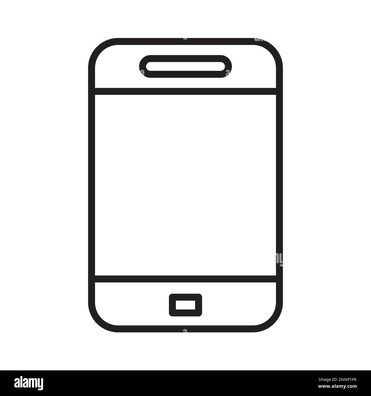 smartphone line icon black, mobile phone icon outline vector, touch ...