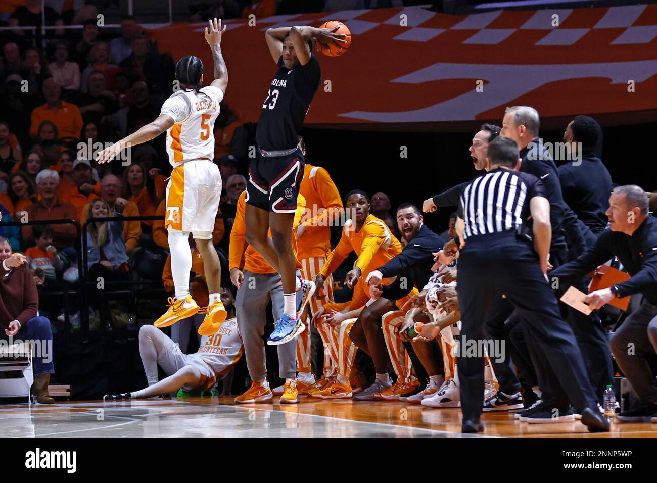 South Carolina forward Gregory Jackson II (23) saves the ball from ...