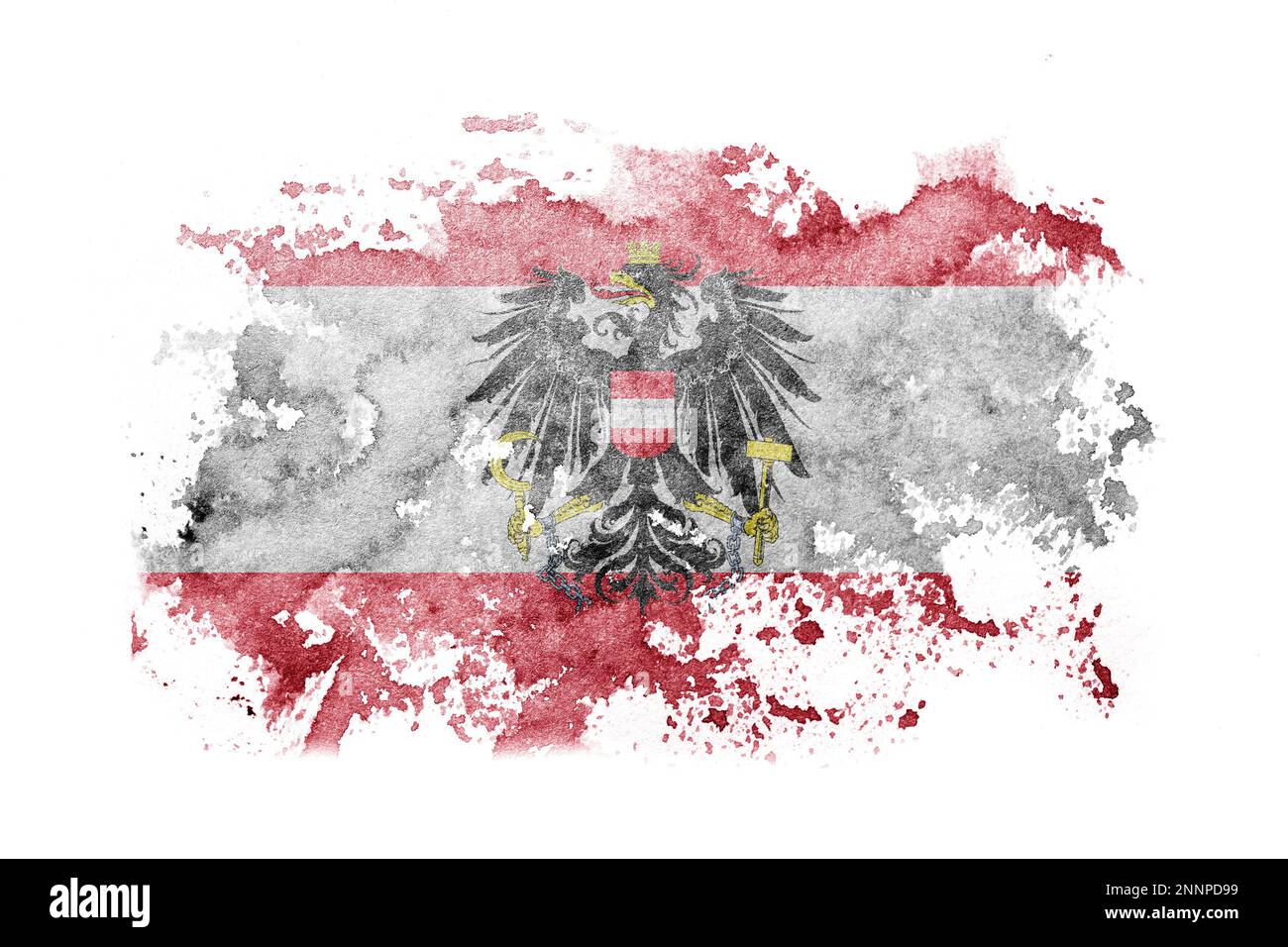 Austria, flag, state flag background painted on white paper with ...