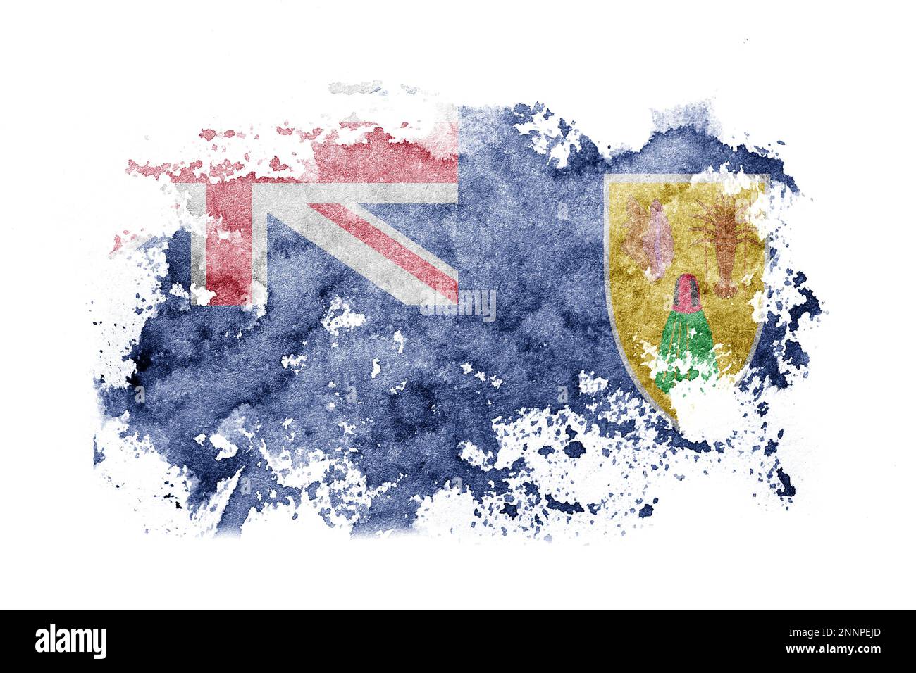 British, Britain, Turks and Caicos Islands flag background painted on ...