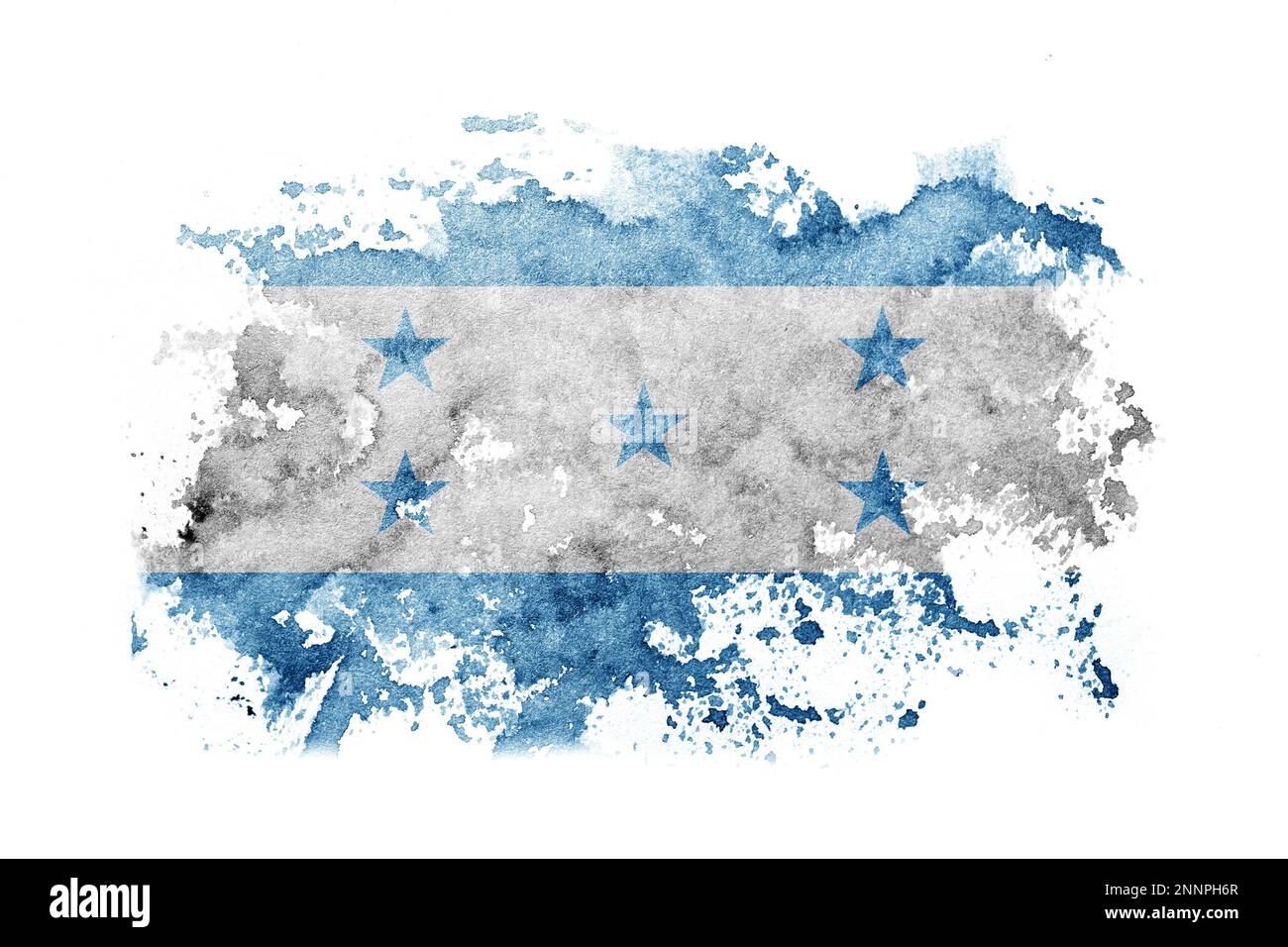 Honduras, Honduran flag background painted on white paper with ...