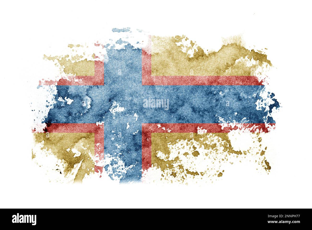 Ingrian people flag background painted on white paper with watercolor ...