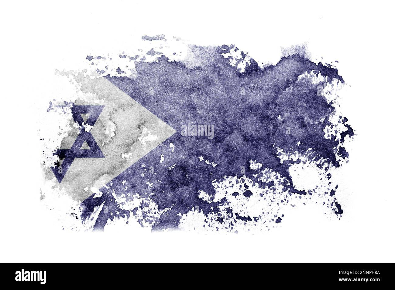 Israel, Naval Ensign flag background painted on white paper with ...
