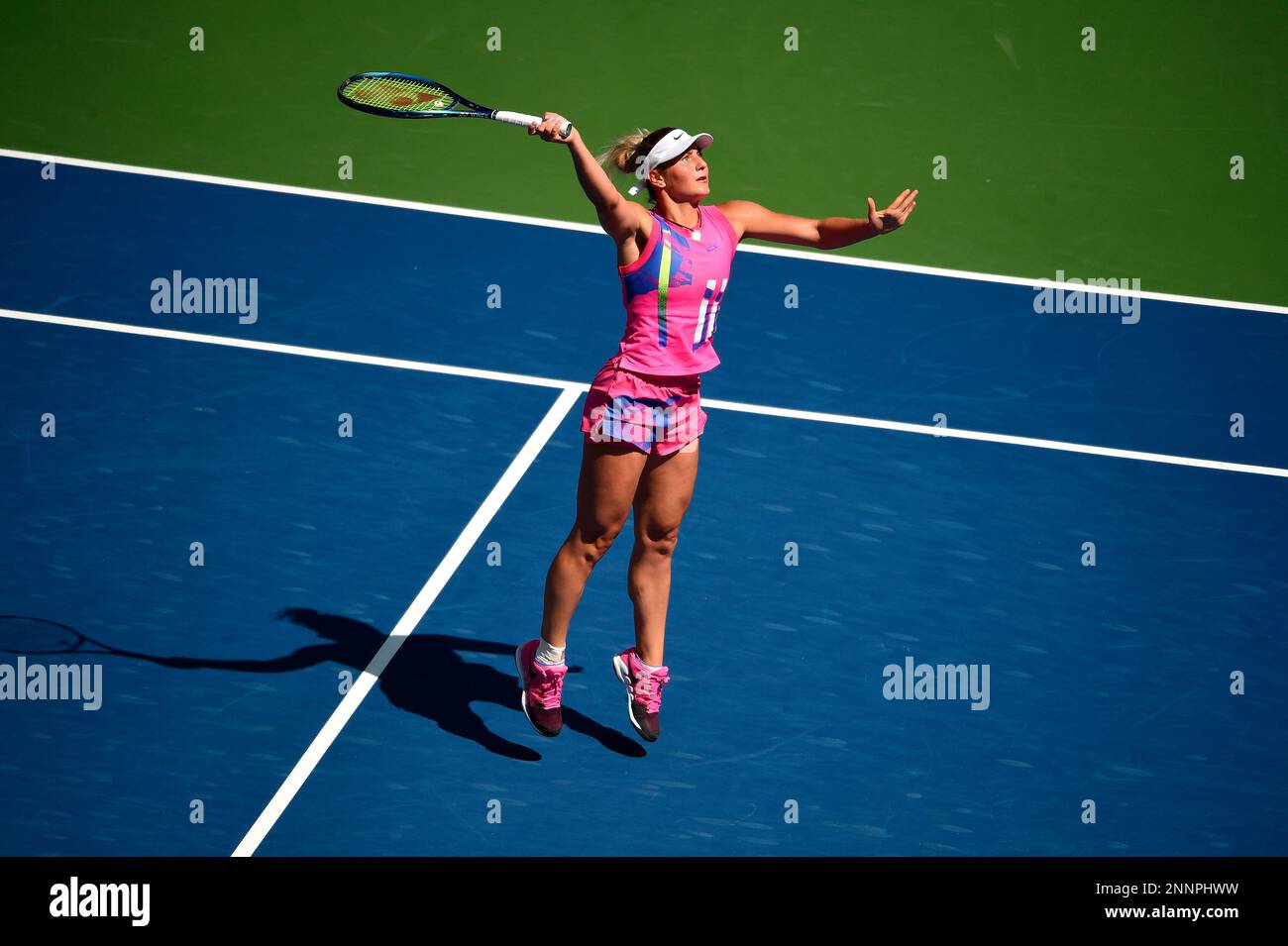 Marta Kostyuk in action against Naomi Osaka during a women's singles ...