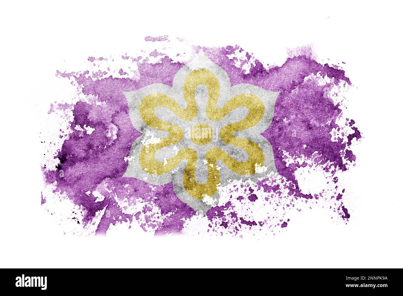 Japan, Japanese, Kyoto Prefecture flag background painted on white ...